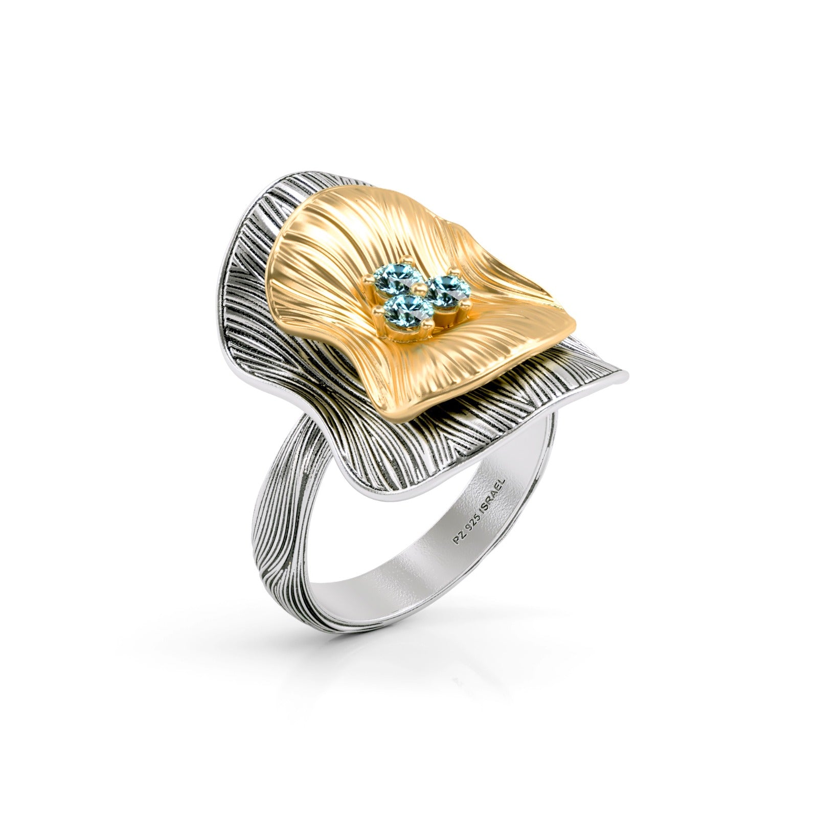 Two-Tone Gemstone Elongated Ring – dannynewfeldjewelry