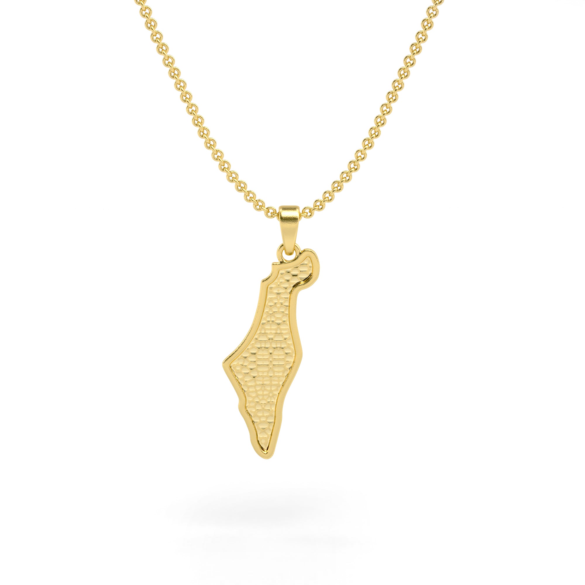 14K Solid Gold Israel Map Pendant Necklace – dannynewfeldjewelry
